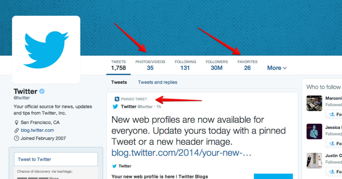 Twitter's New Enhanced Profile Pages | Optimising